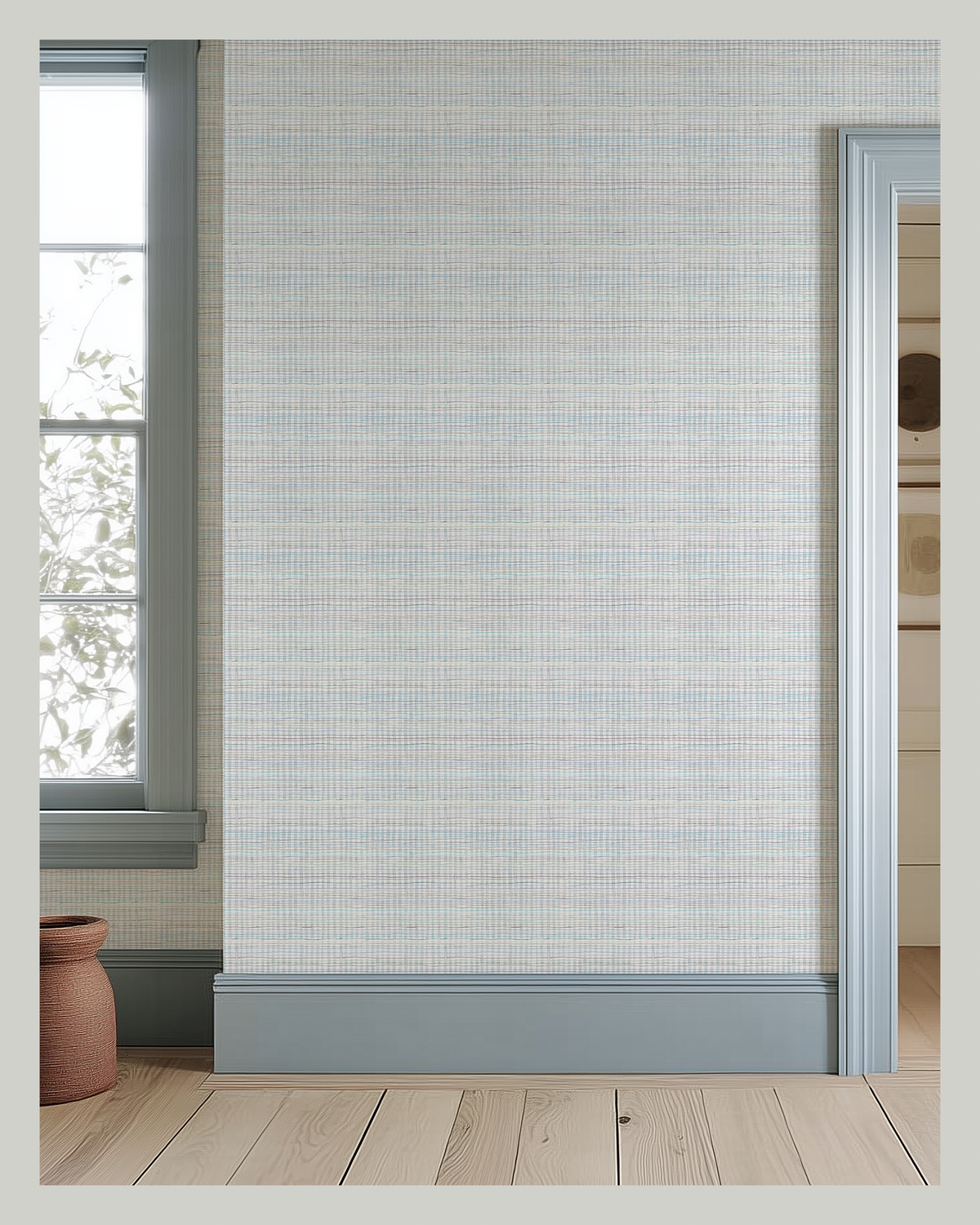 Picnic Wallpaper in Multi-Light Blue